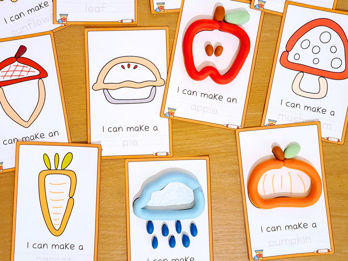 Fall Play Dough Mats Toddler Pumpkin Activities Montessori Homeschool ...
