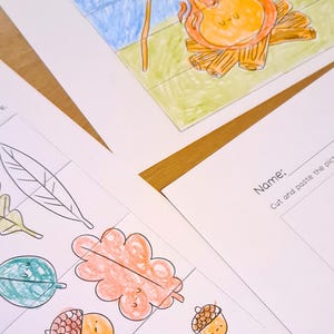 Fall Cutting Practice Puzzles for Preschool Scissor Skill Fall Coloring ...