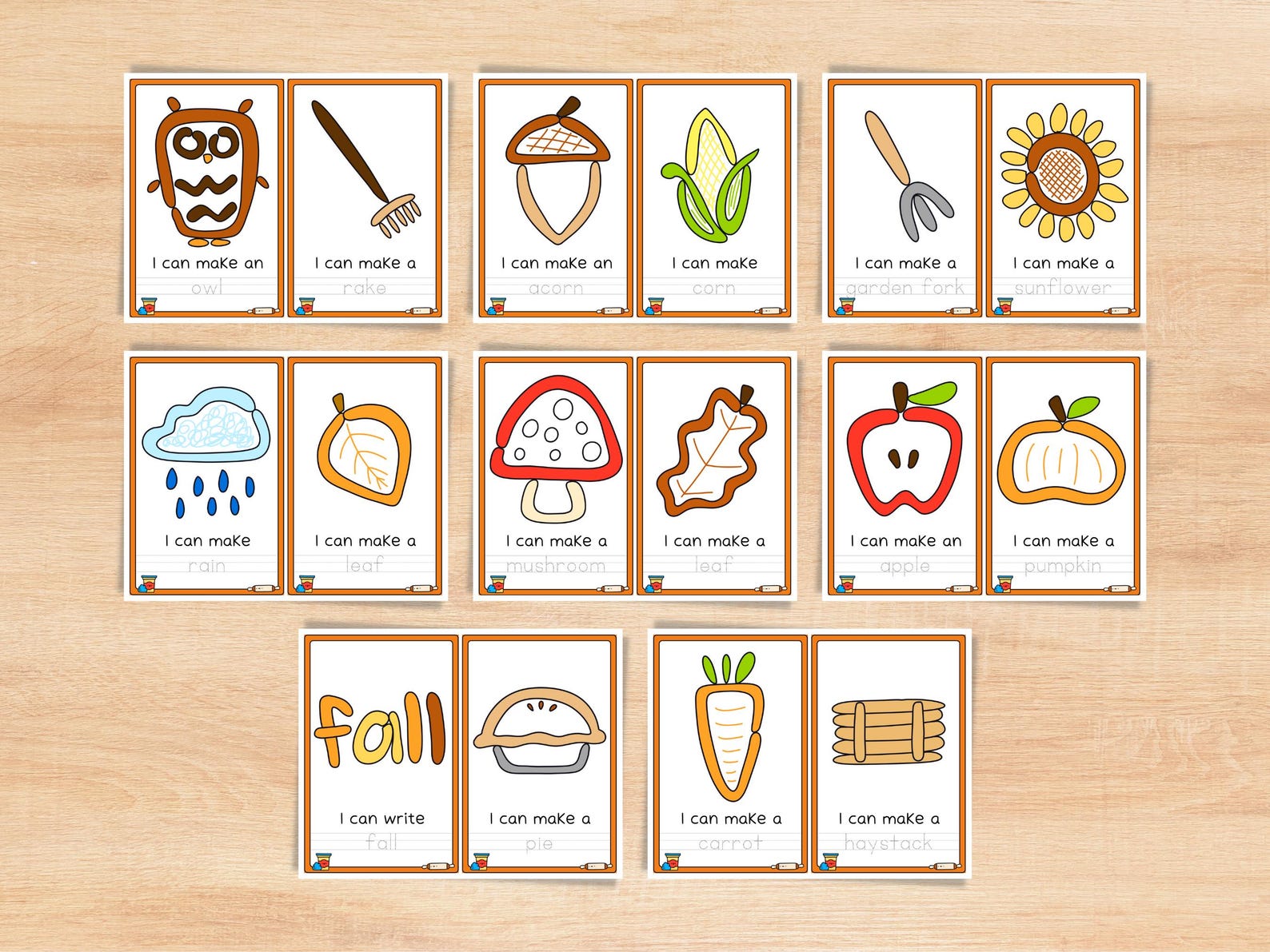 Fall Play Dough Mats Toddler Pumpkin Activities Montessori Homeschool ...