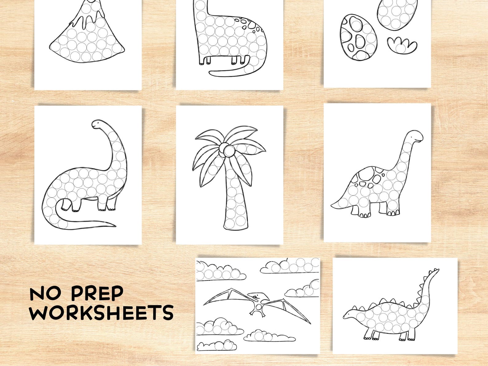 Dinosaurs Dot Marker Prek Worksheet Homeschool No Prep Trex Worksheets ...
