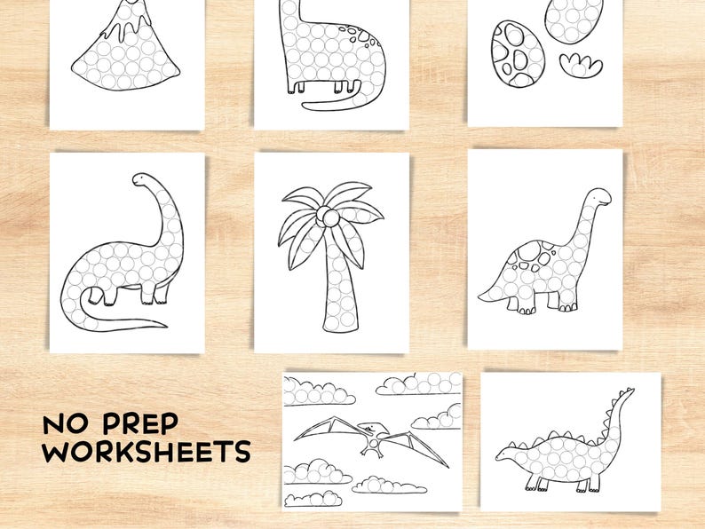 Dinosaurs Dot Marker Prek Worksheet Homeschool No Prep Trex Worksheets ...