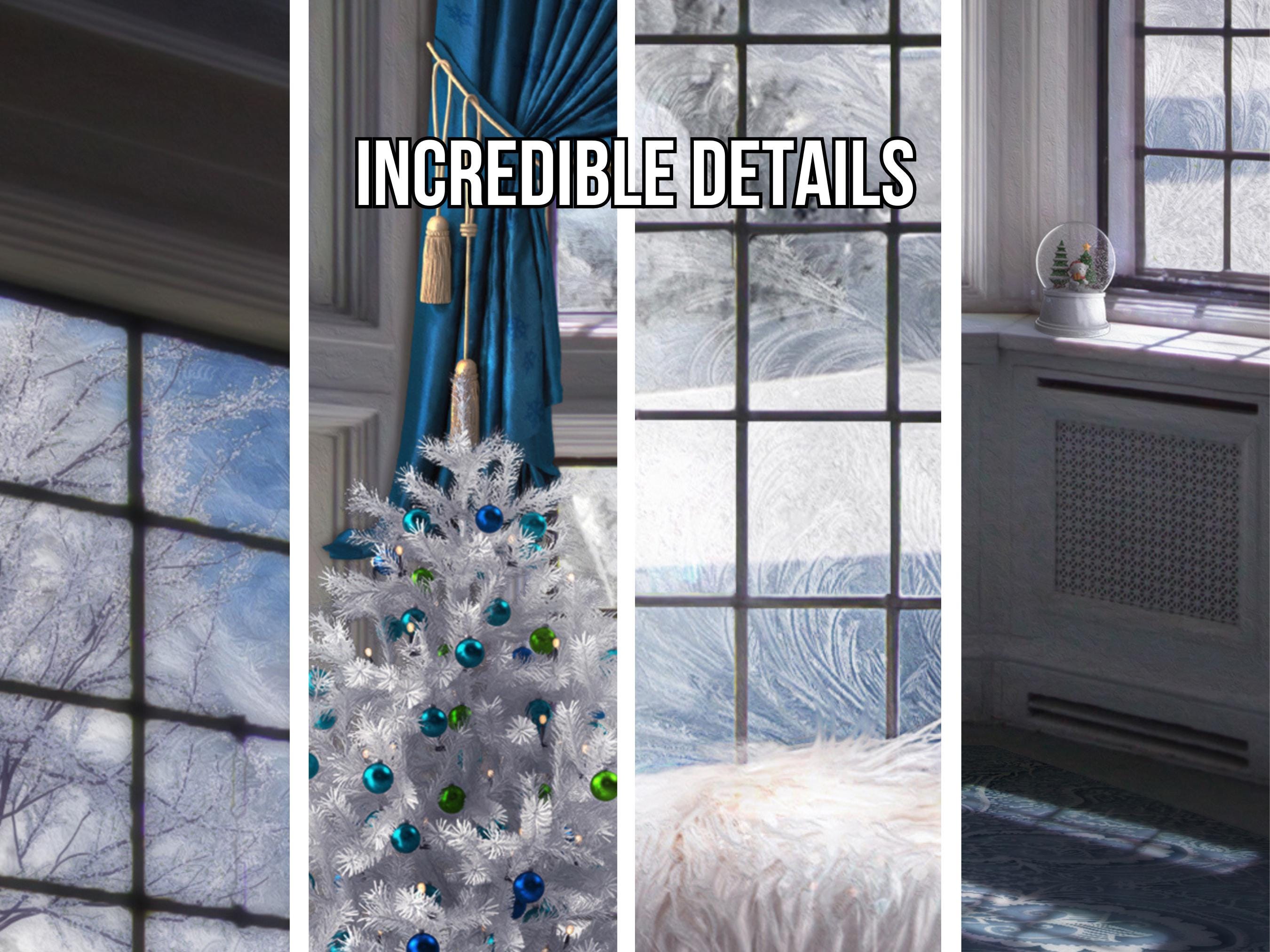 Frosted Window Christmas Tree Digital Photography Background (PSD) - Etsy
