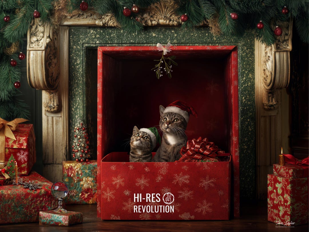 Christmas Box Gift Background Digital Holiday Backdrop Photoshop ...