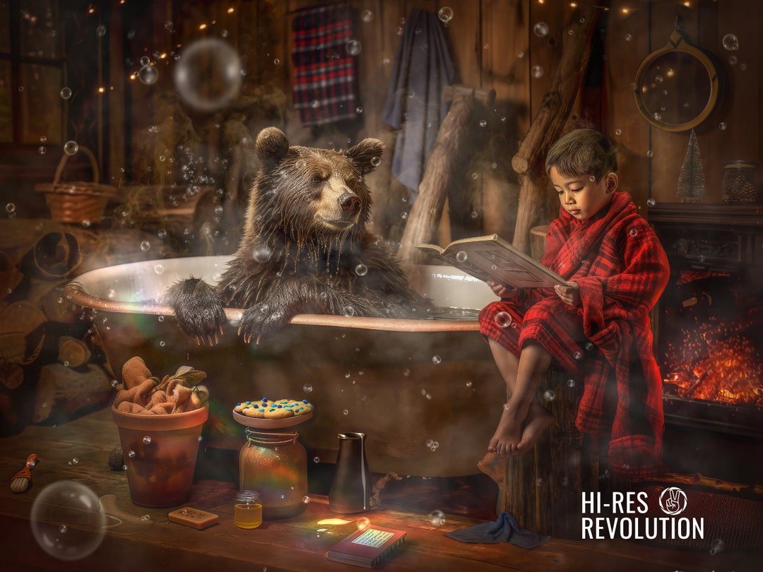 Brown Bear Photoshop Digital Background Fineart, Background for ...