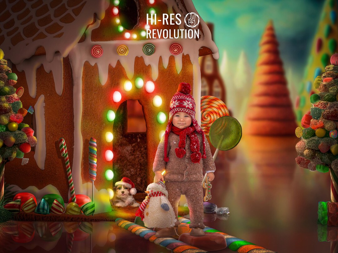 Gingerbread House Digital Background Holiday Photoshop Backdrop ...