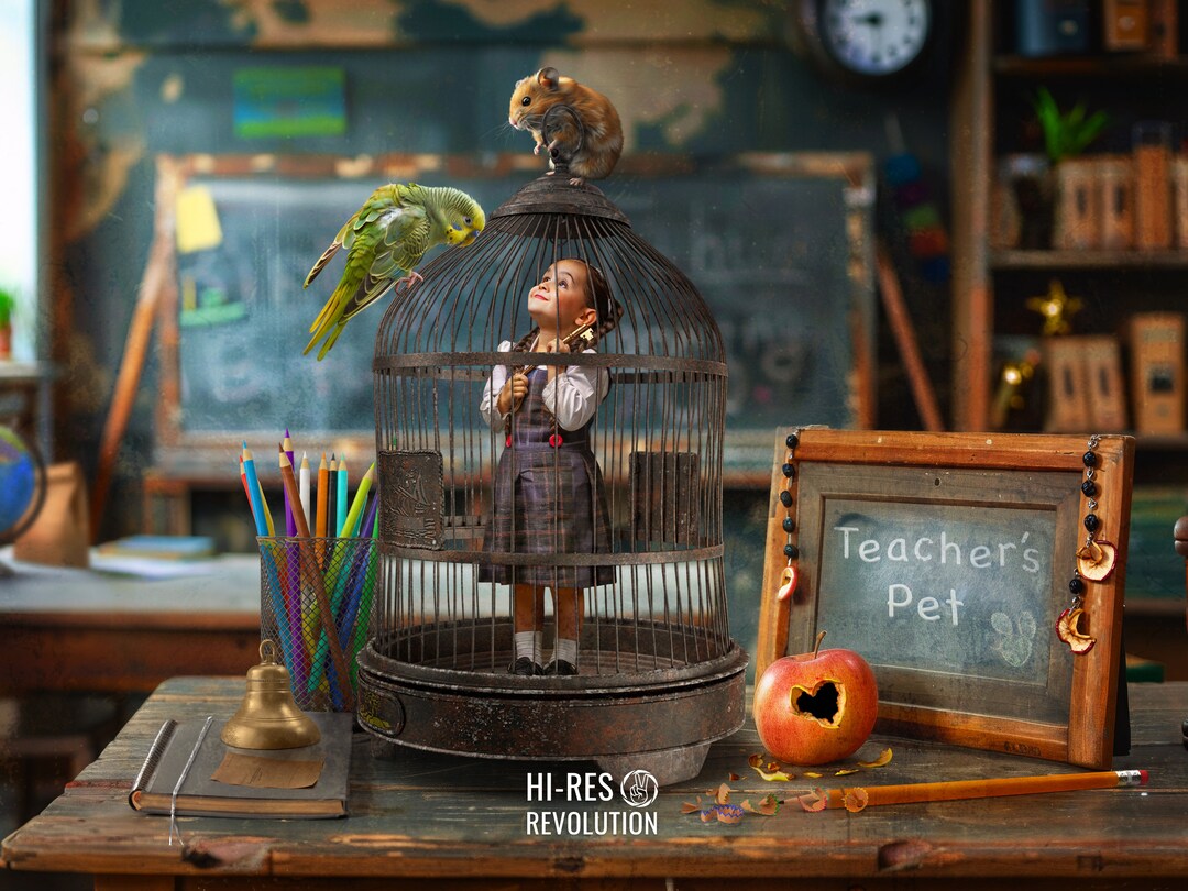 Classroom Photoshop Composite Backdrop, Artful Overlay, Editable ...