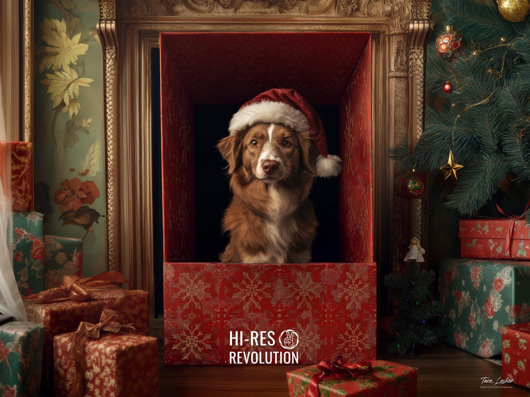 Christmas Box Pet Background Digital Holiday Backdrop Photoshop ...