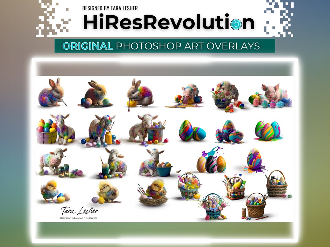 Painted Animal Photoshop Overlays, Photo Editing PSD, Spring Photo Prop ...