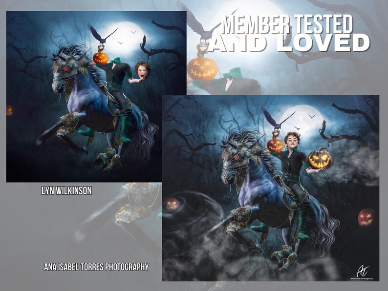 Headless Horseman Digital Background: Spooky Halloween Photography (PSD ...