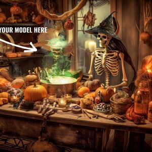 Skeleton Digital Background Photoshop Halloween Downloadable ...