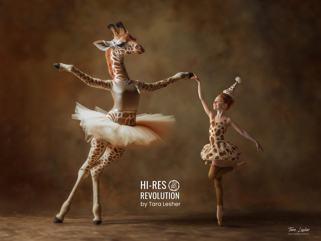 Giraffe Ballerina Portrait - Artful Dance Photography Digital Backdrop - Etsy