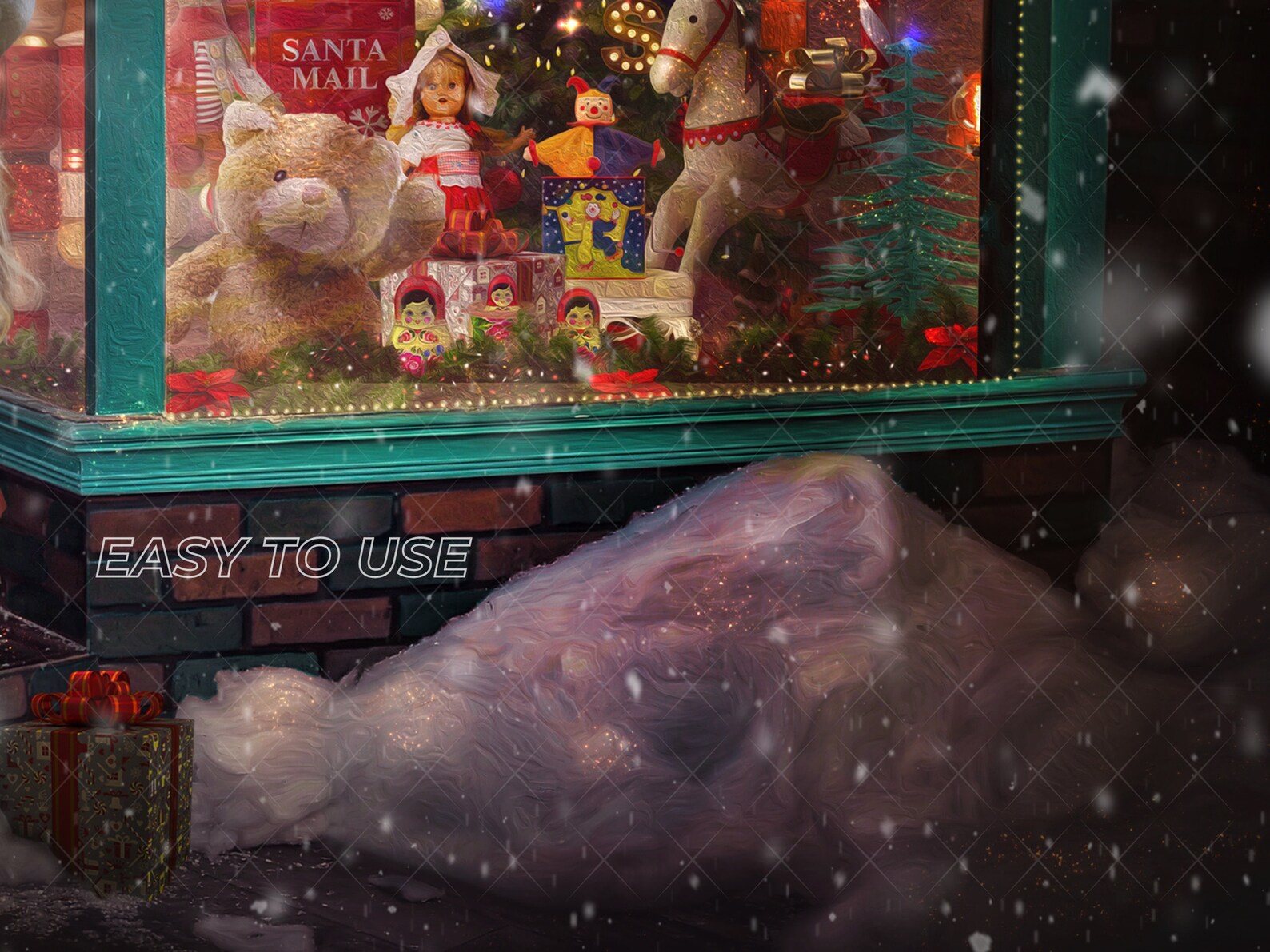 Vintage Christmas Toy Shop Digital Backdrop for Photographers, Insert ...