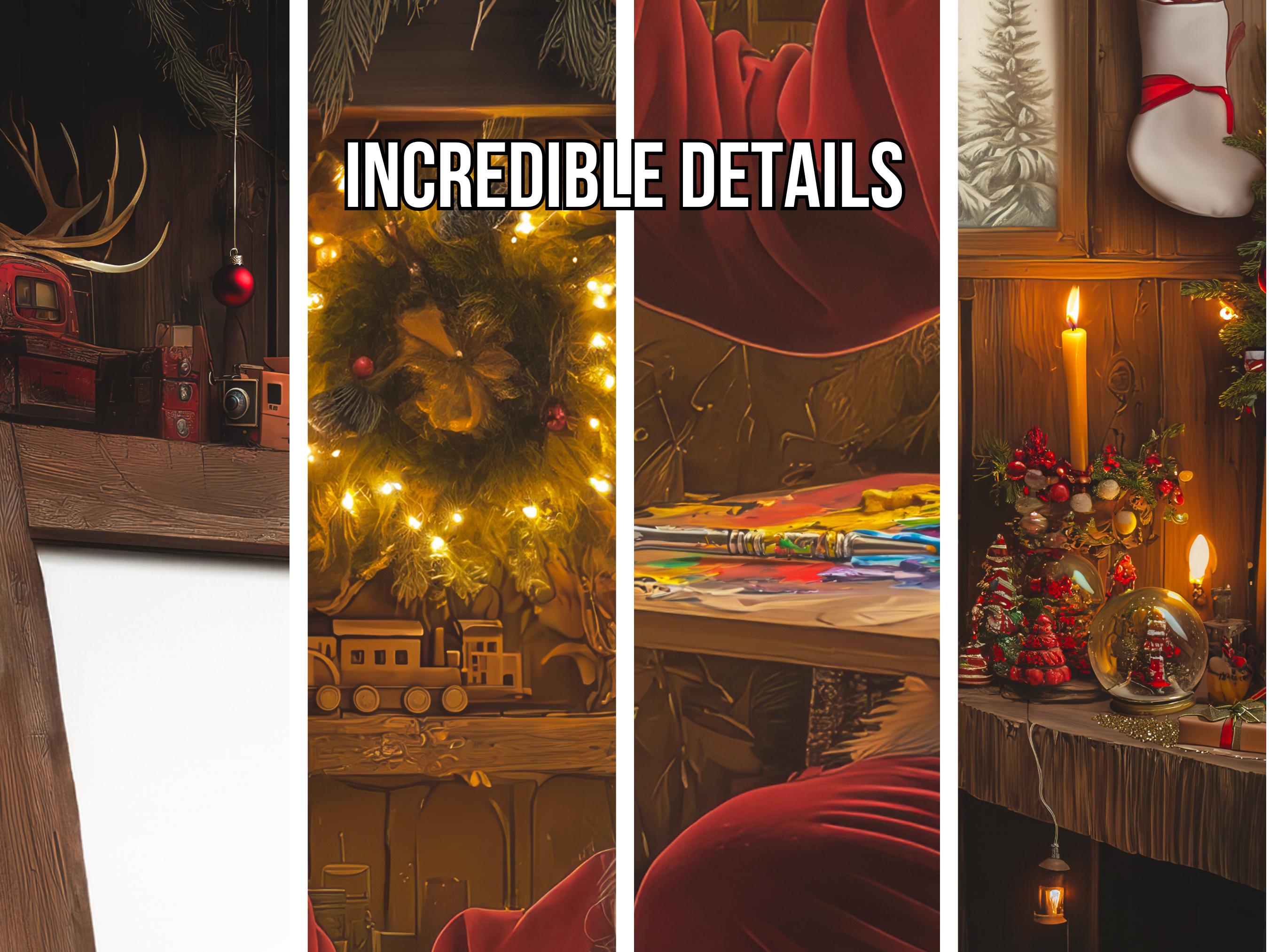 Santa Photoshop Digital Backdrop: Christmas Family Portrait (digital ...