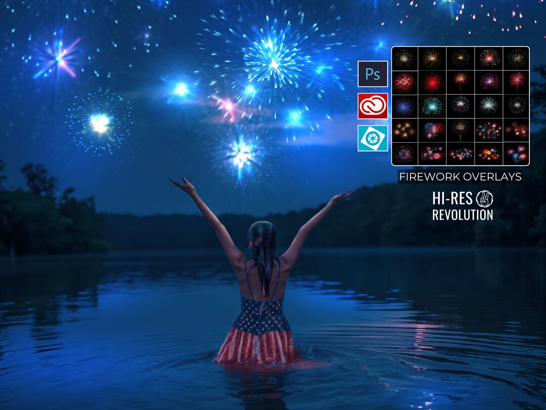 Firework Photo Overlays: Artful PNG Effects for Photoshop (digital ...