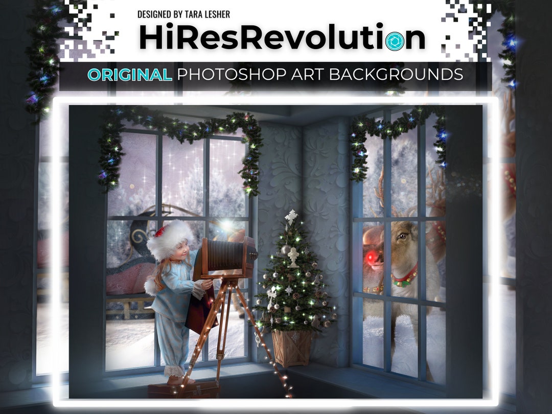 Vintage Rudolf Digital Backdrop for Photographers, Insert Your Subject ...