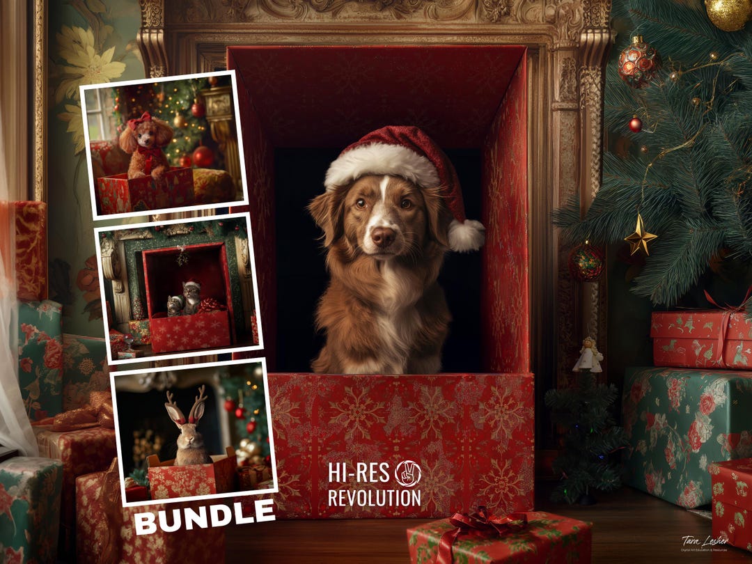 Christmas Pet Portrait Background Bundle (digital Download) - Etsy