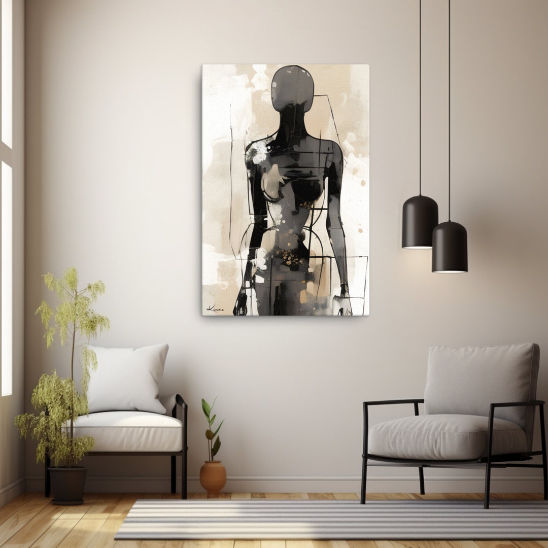 Modern Abstract Art | Powerful Woman Silhouette | Neutral Colours ...