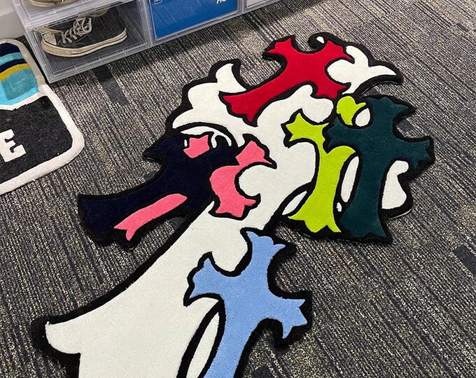 Chrome Hearts Rug 100% Hand Tufted Rug Custom Rug for Hypebeast Cool ...