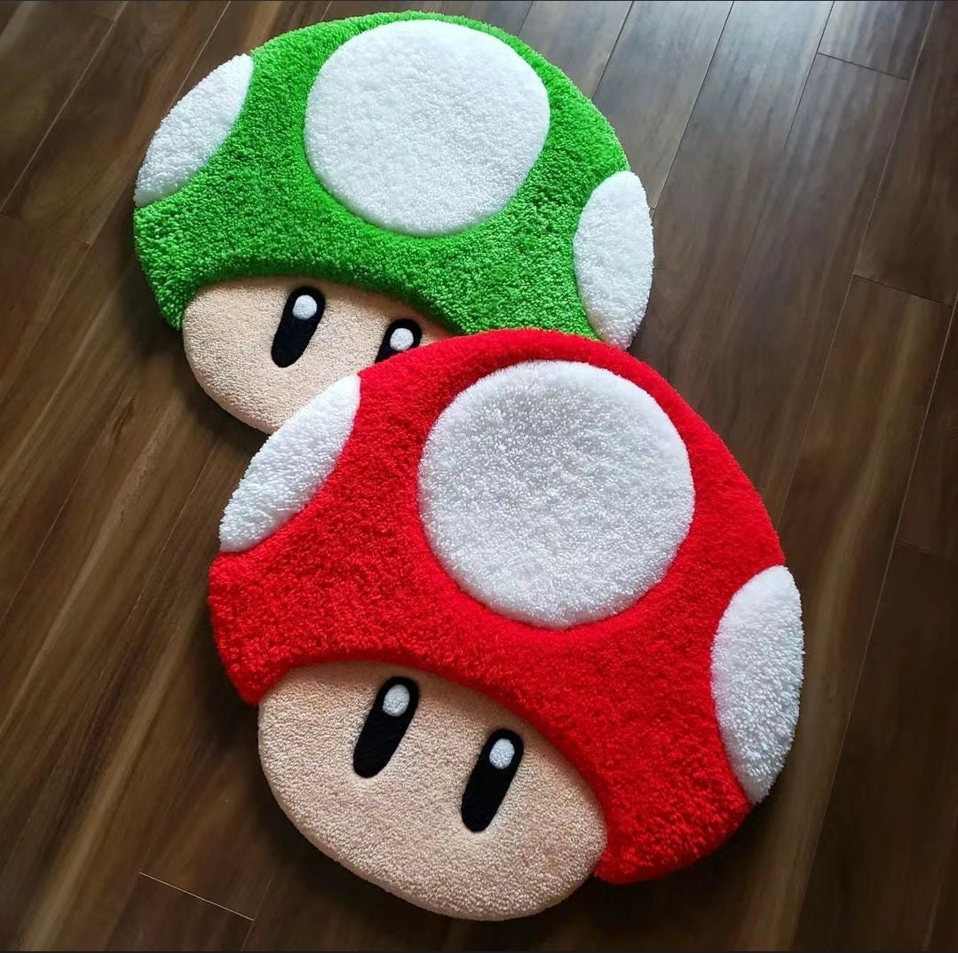 Cute Funny Mushroom Tufted Carpet Detailed Design Video Game Rug - Etsy