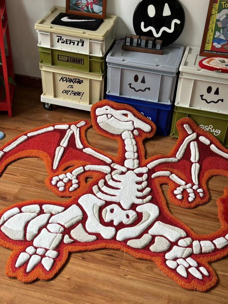 3d Skeleton Video Game Animal Custom Acrylic Tufted Carpet Room Rug ...