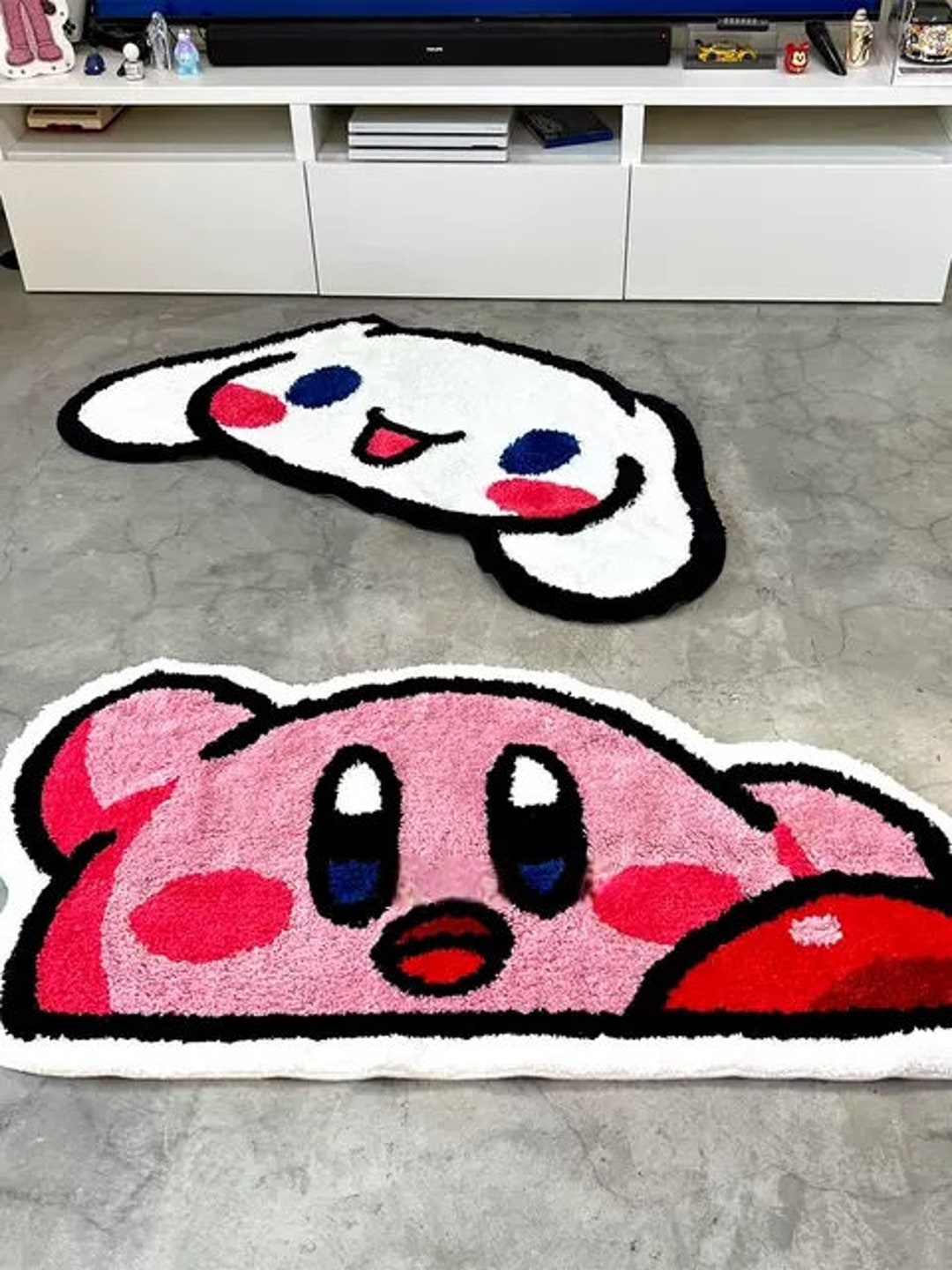 Tufted Custom Video Game Rug,funny Cute Pink Character Bunny - Etsy