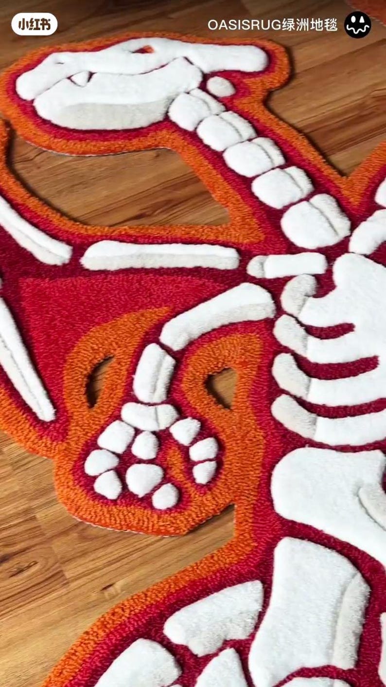 3d Skeleton Video Game Animal Custom Acrylic Tufted Carpet Room Rug ...