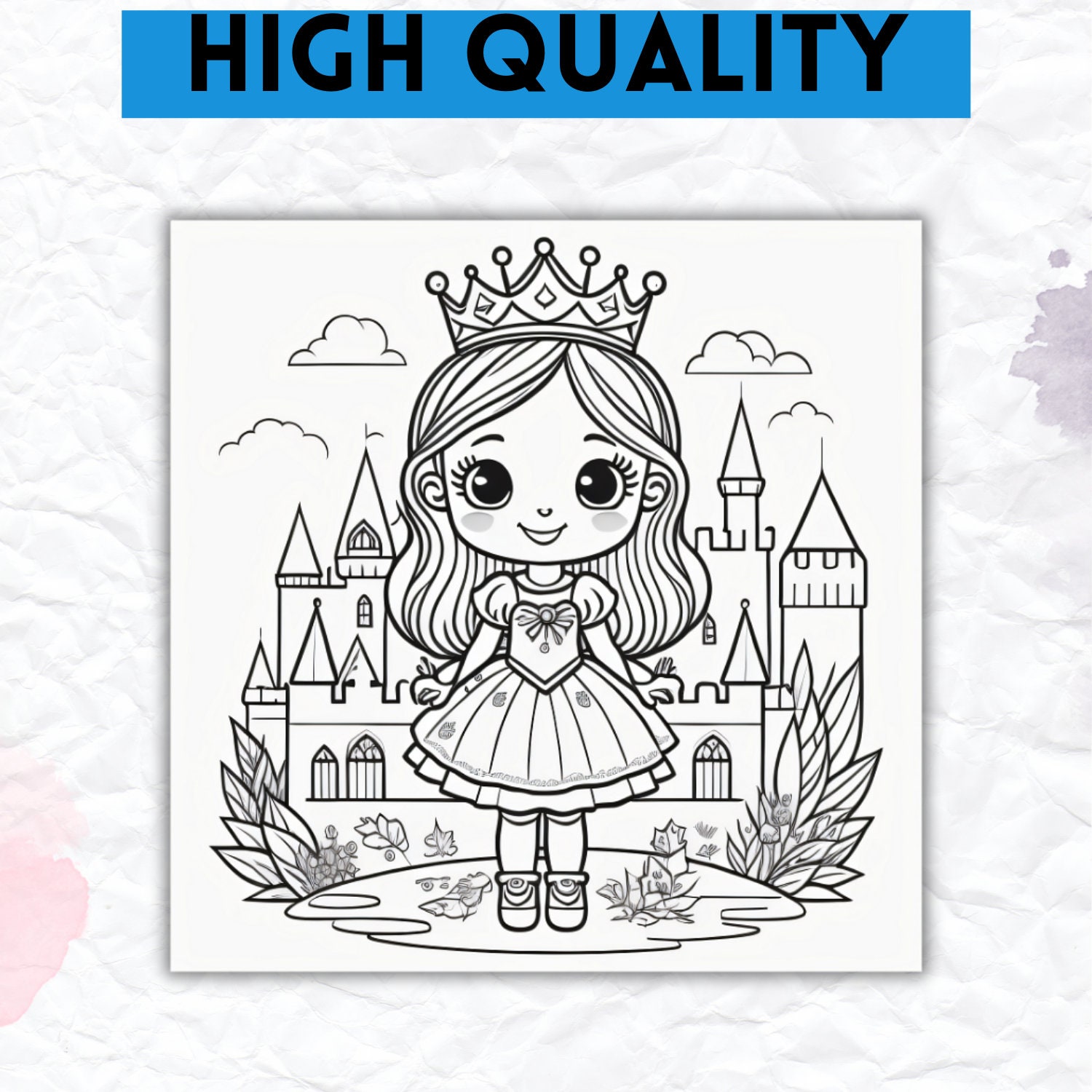 Princess Coloring Pages for Kids | INSTANT DOWNLOAD Horse Princess ...