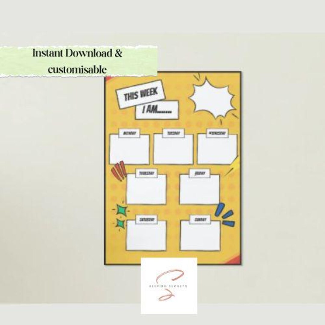 Comic Book Weekly Planner | Printable Digital Download | Superhero Kids ...