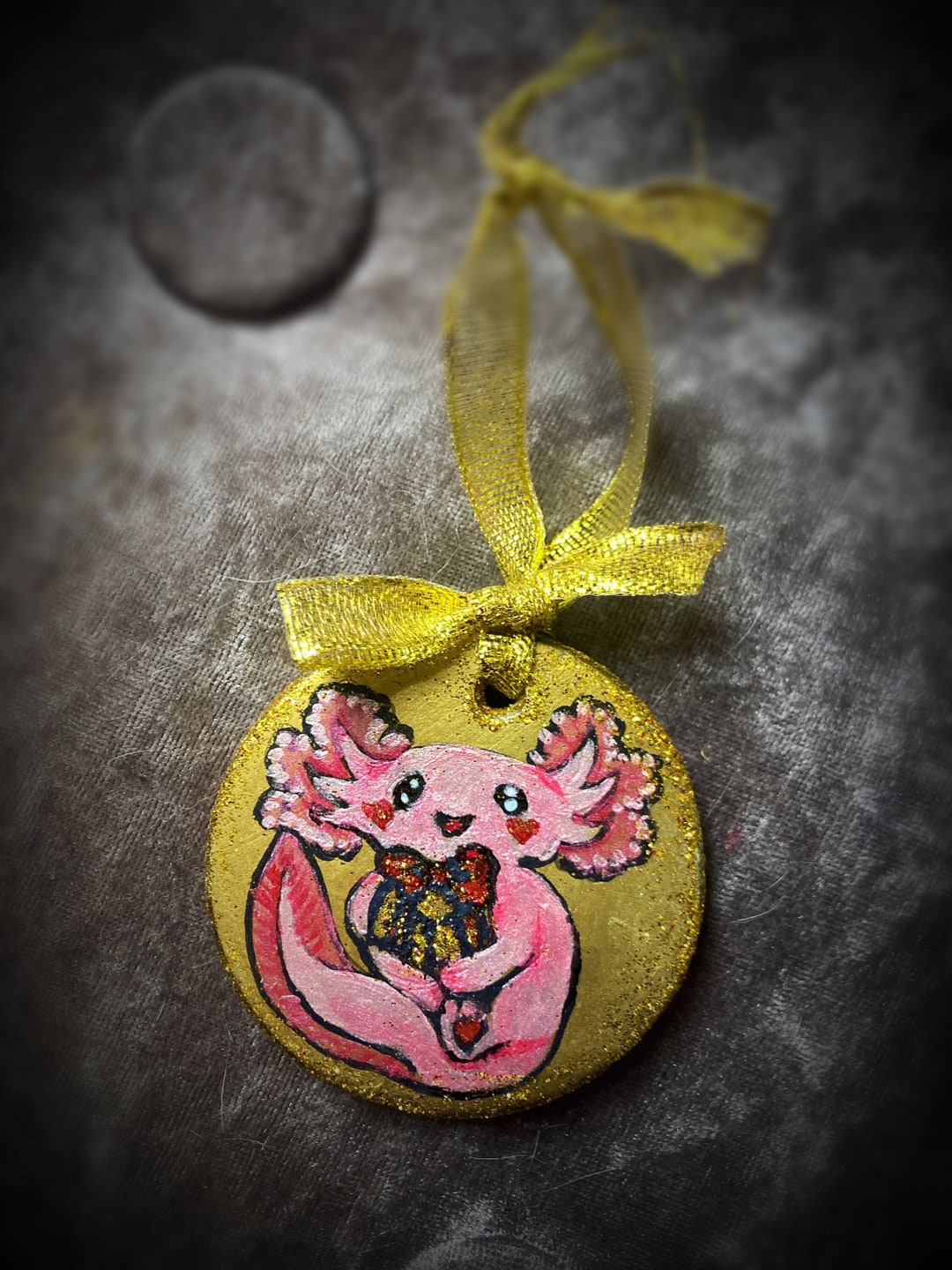 Hand Painted Axolotl Christmas Decoration - Etsy