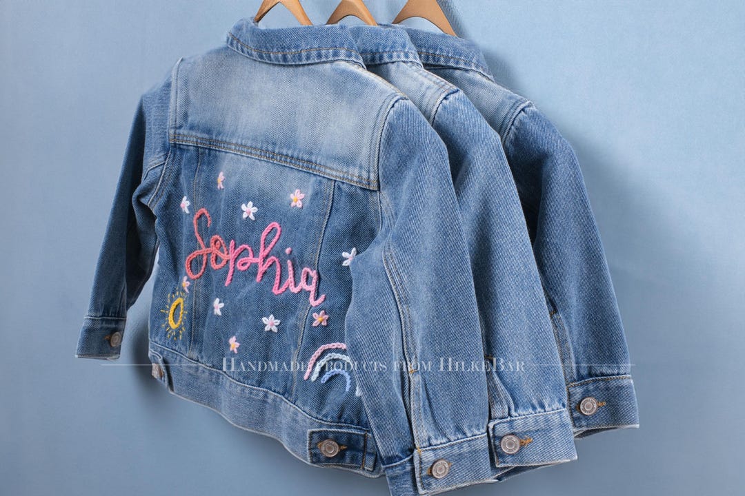 Custom Denim Jacket for Kids: Personalized Name, Handmade - Etsy