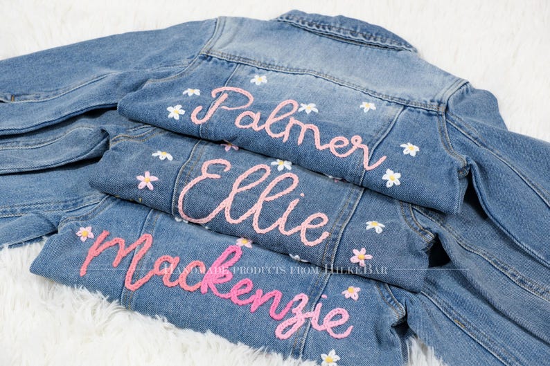 Custom Denim Jacket for Kids: Personalized Name, Handmade - Etsy