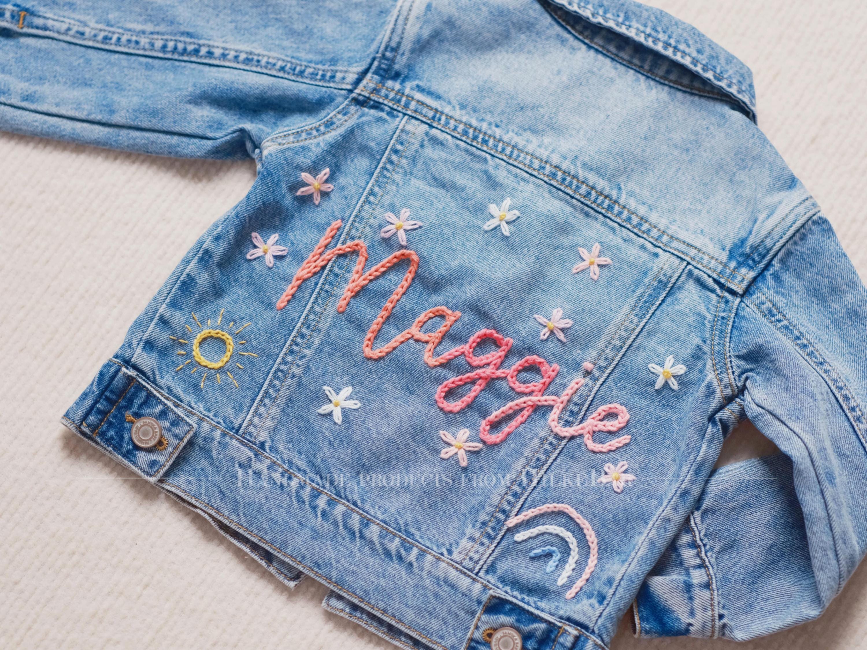 Custom Denim Jacket for Kids: Personalized Name, Handmade - Etsy