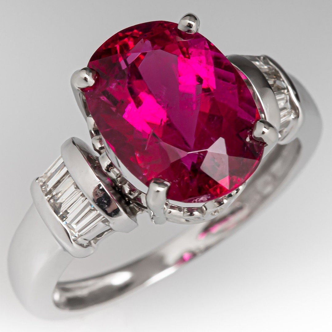 Ruby Engagement Ring , With Side Stone ,prong Set Ruby Ring, Dainty ...