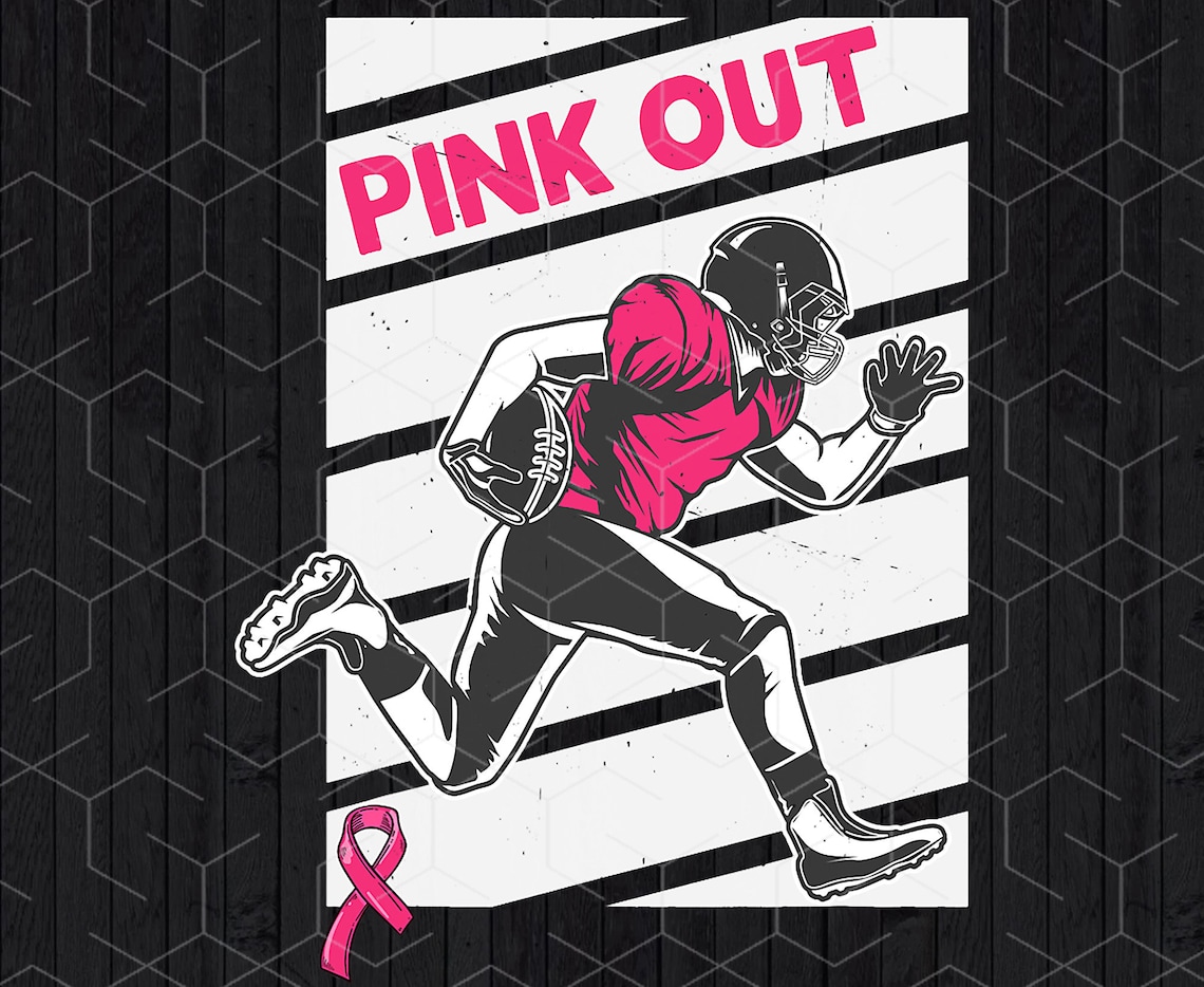 Breast Cancer Png Pink Out Football Tackle Png Pink Out - Etsy