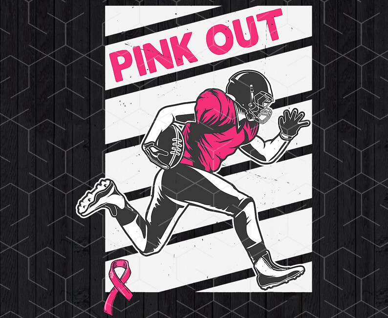 Breast Cancer Png Pink Out Football Tackle Png Pink Out - Etsy
