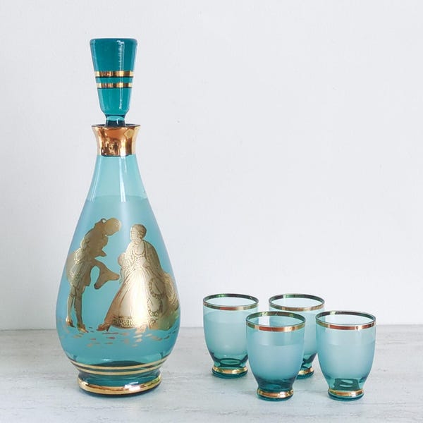 Bohemian Glass Decanter - Etsy