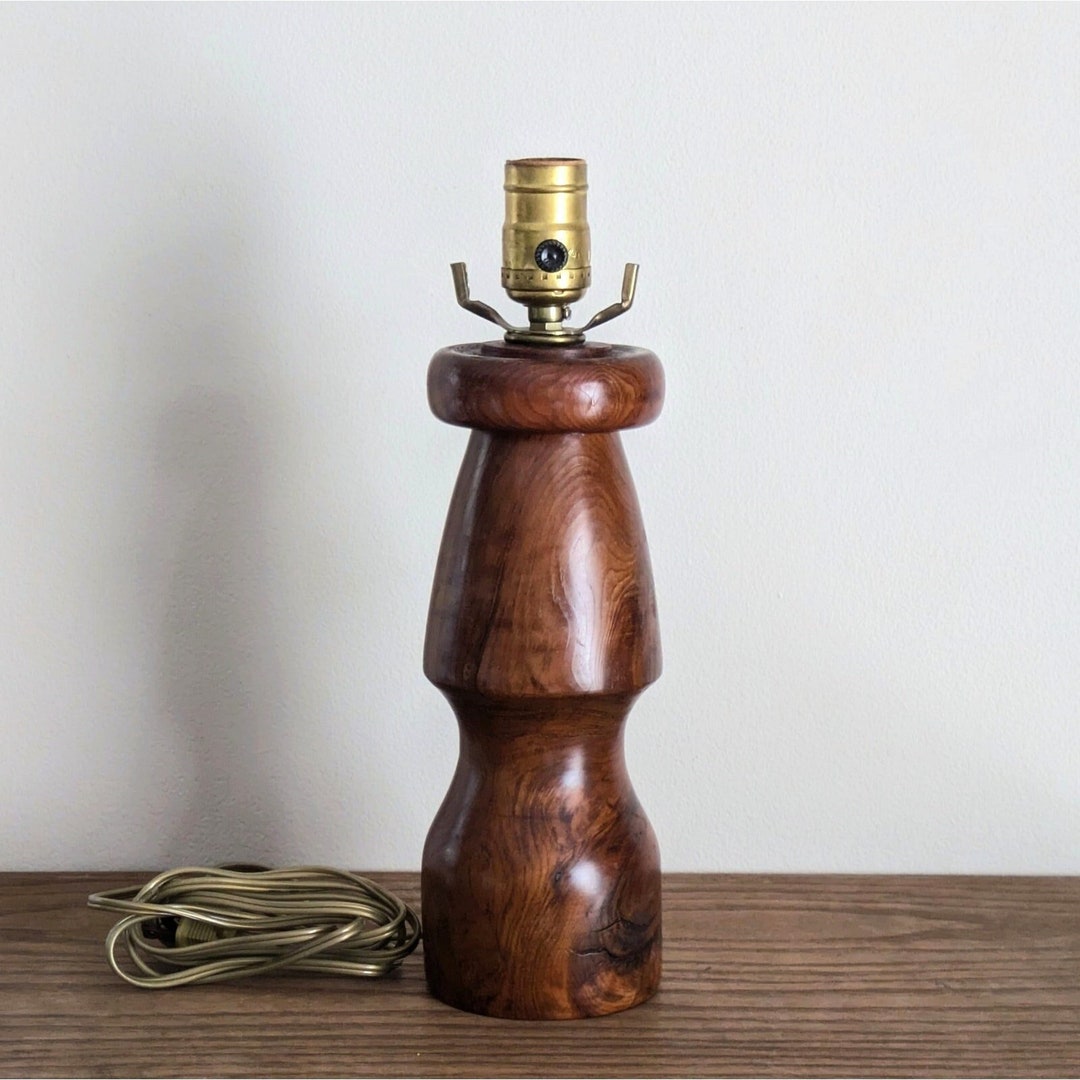 Vintage Turned Wooden Lamp Base, Mid Century Style 13" - Etsy