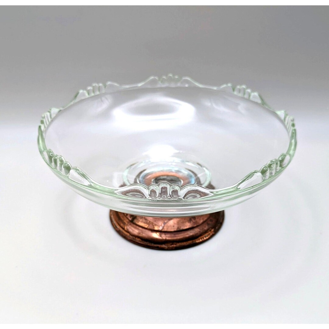 Princess House Copper Footed Crystal Candy Dish Vintage 1970s - Etsy