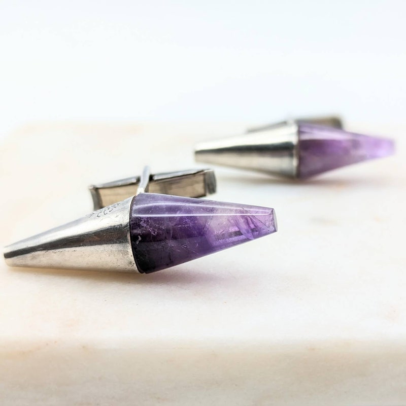Amethyst Cufflinks - Etsy