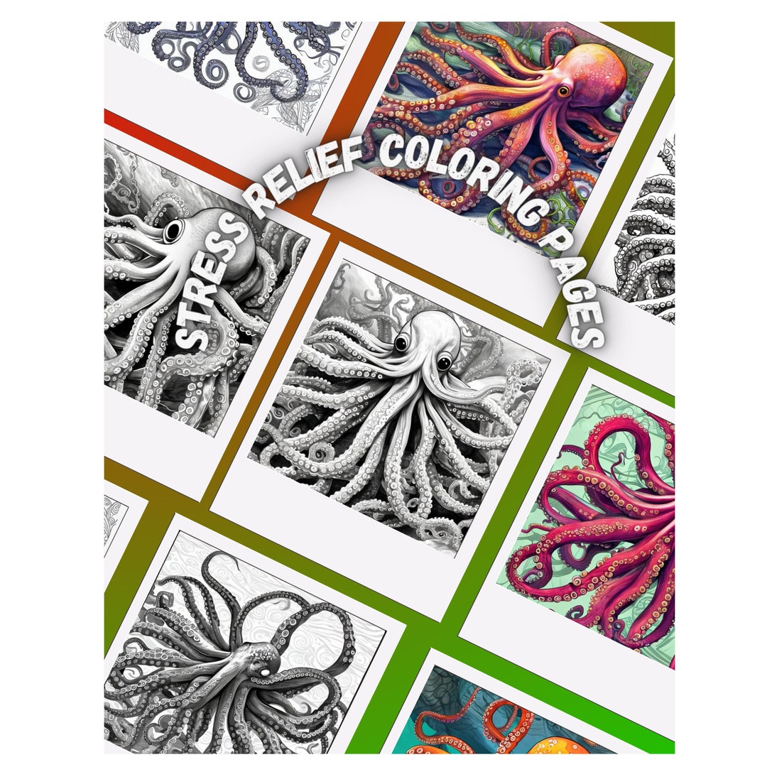 Printable Coloring Sheets Instant Download Octopus - Etsy