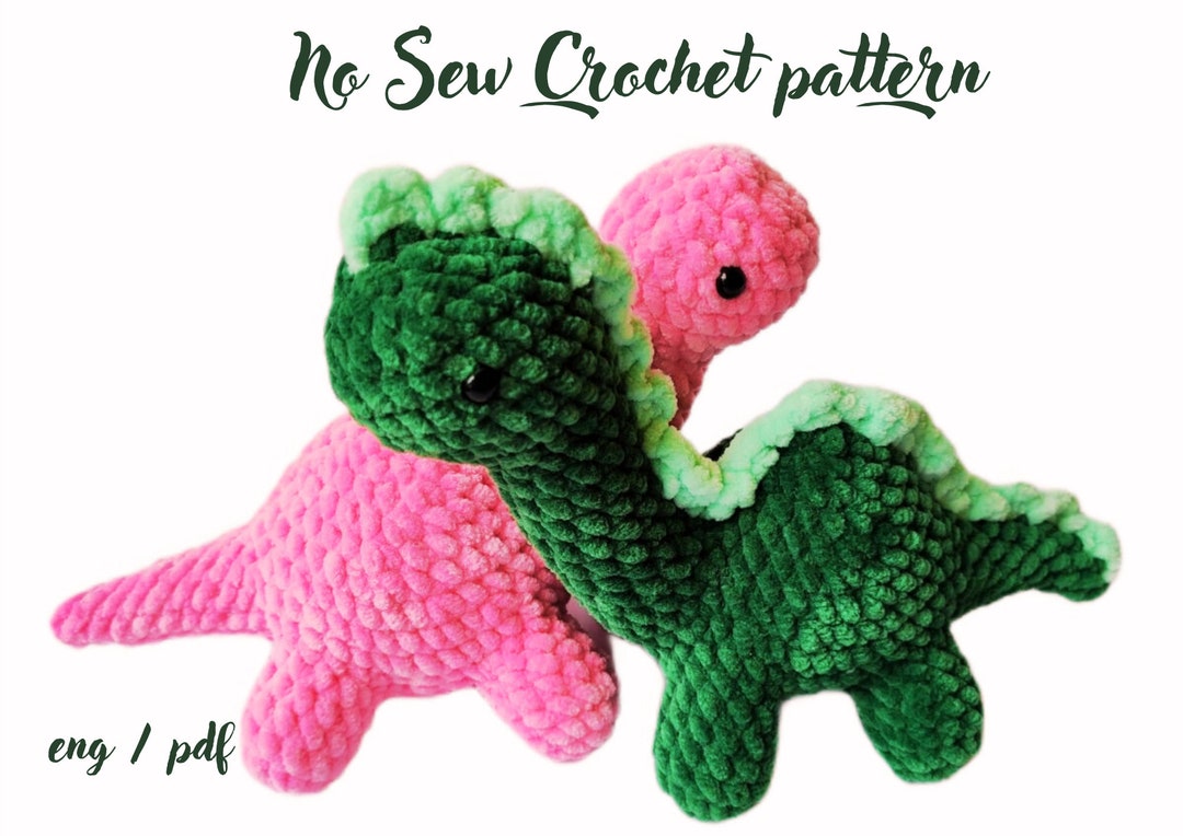 NO SEW DINO Crochet Pattern/ Amigurumi Tutorial Dinosaur/ Easy ...