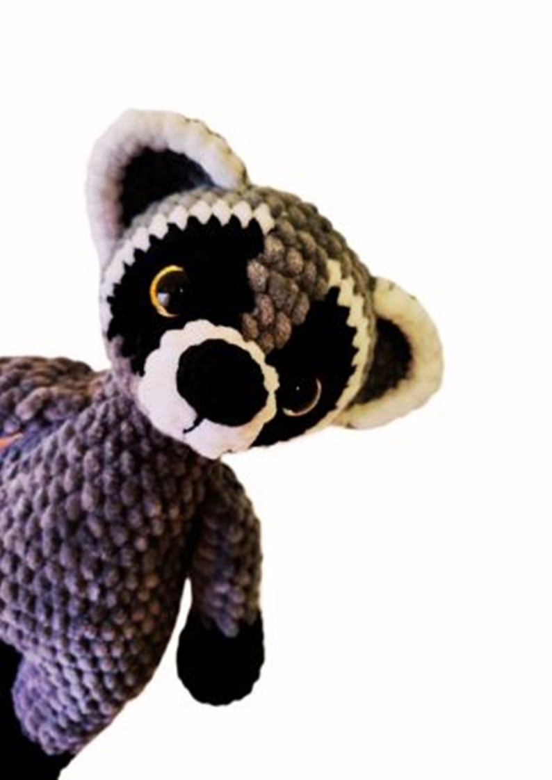 Patrón crochet mapache, Amigurumi tutorial peluche mapache, Patrón crochet animales del bosque ...