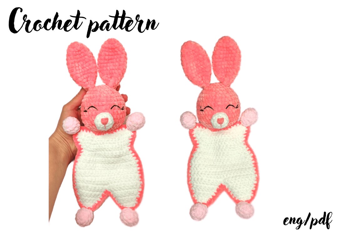 Baby Blanket Crochet Pattern, Bunny Security Blancket Toy, Crochet ...