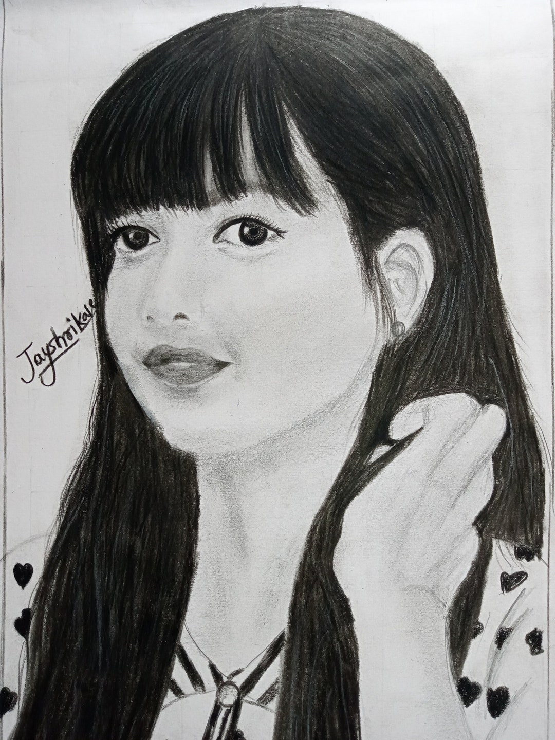 Blackpink Lisa Pencil Sketch Art Charcoal Graphite Art - Etsy