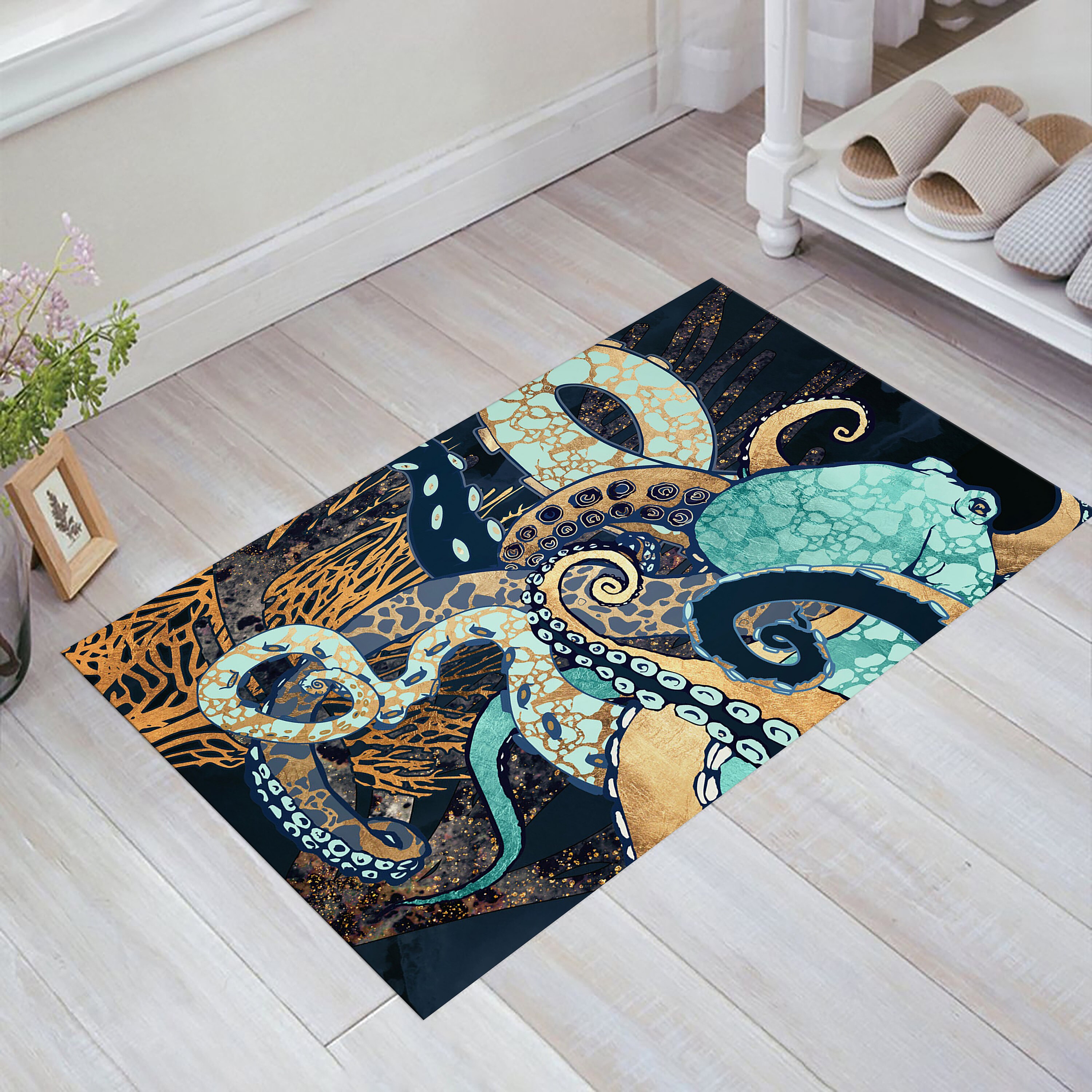 Octopus Rug, Wild Animal Rug, Underwater Creature Rug, Artistic Rug ...
