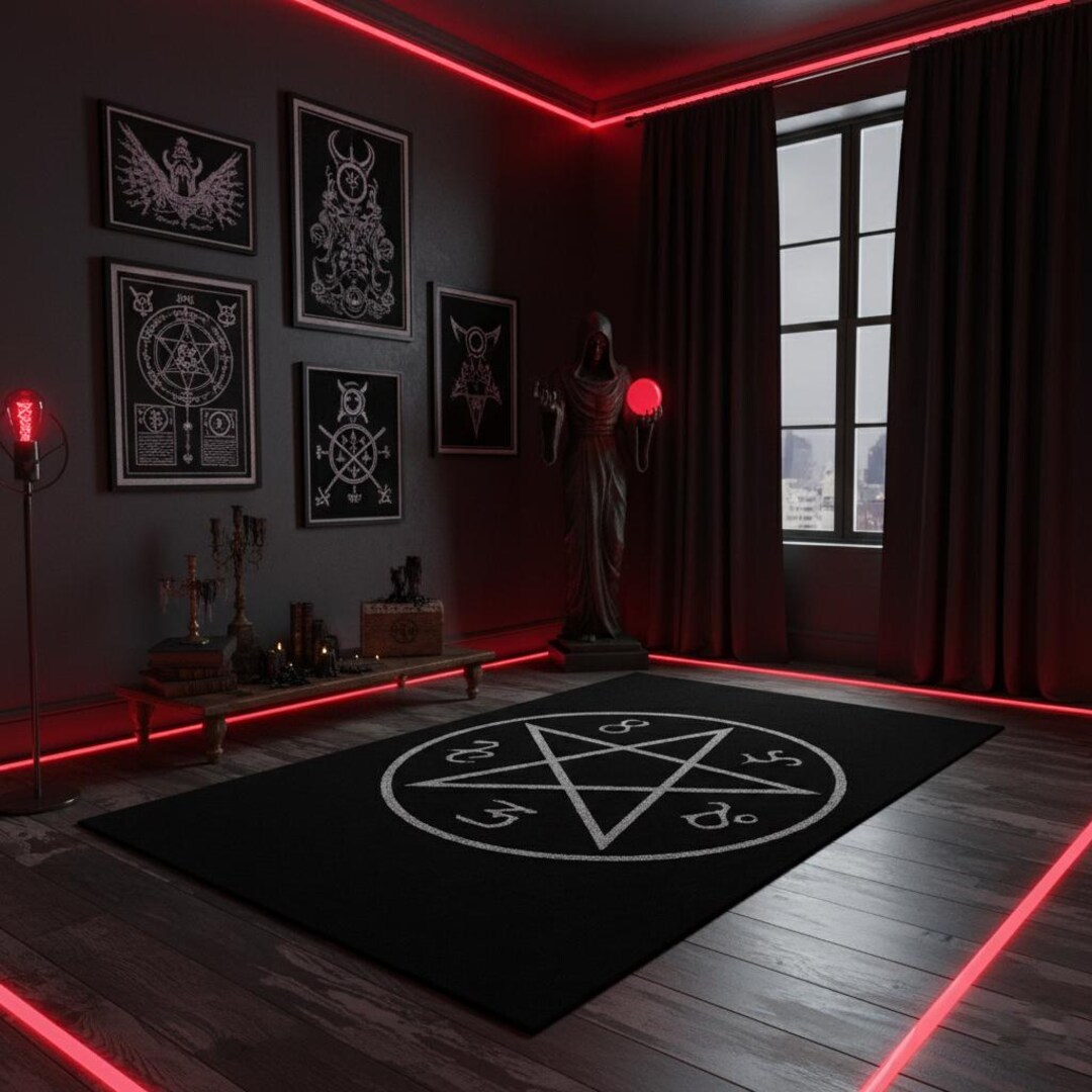 Devil's Trap Rug – Supernatural Protection Symbol for Gothic Decor - Etsy