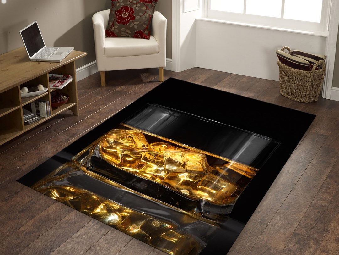 Whiskey Photo Rug, Alcohol Photo Rug, Art Rug, Dark Colored Rug ...