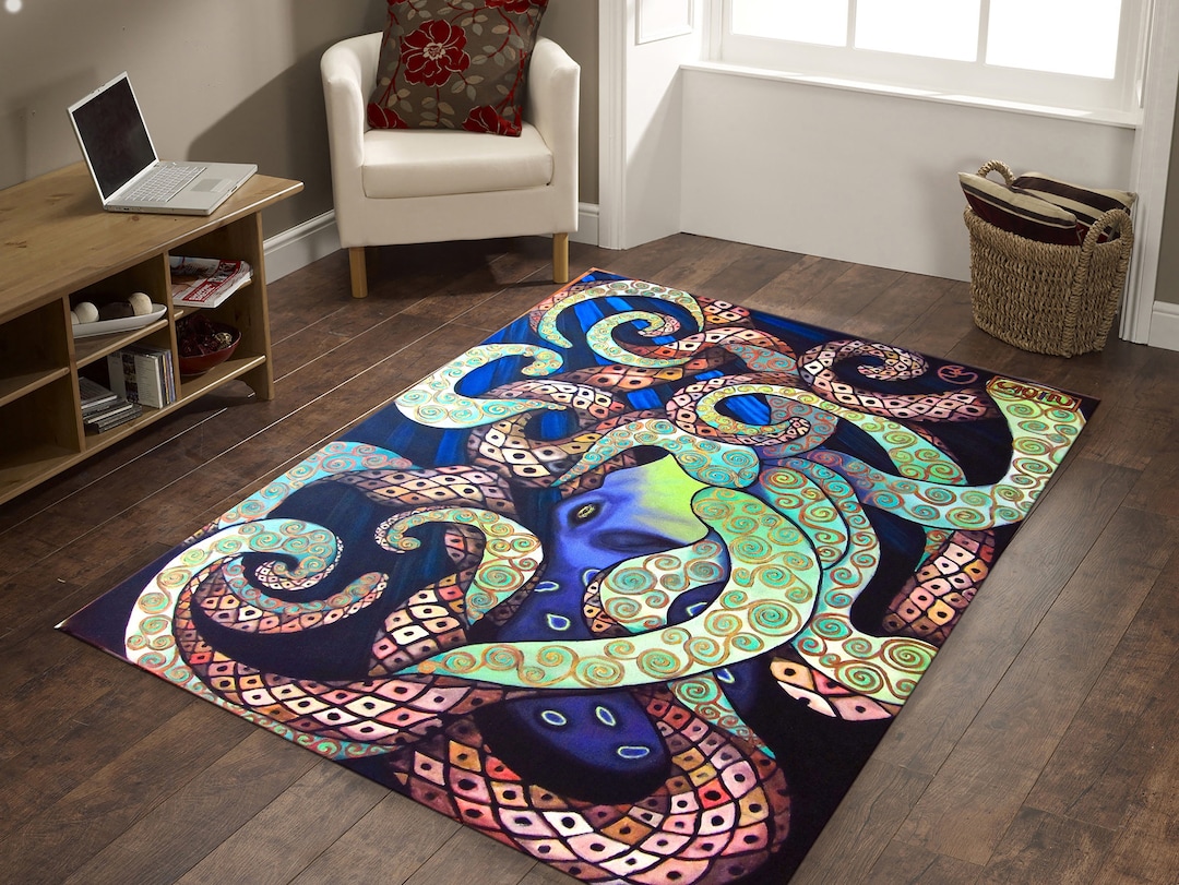 Octopus Rug, Wild Animal Rug, Underwater Creature Rug, Artistic Rug ...