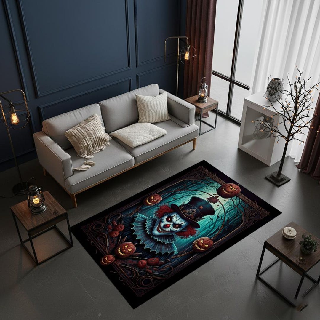 Gothic Clown Rug: Spooky Halloween Clowncore Decor - Etsy