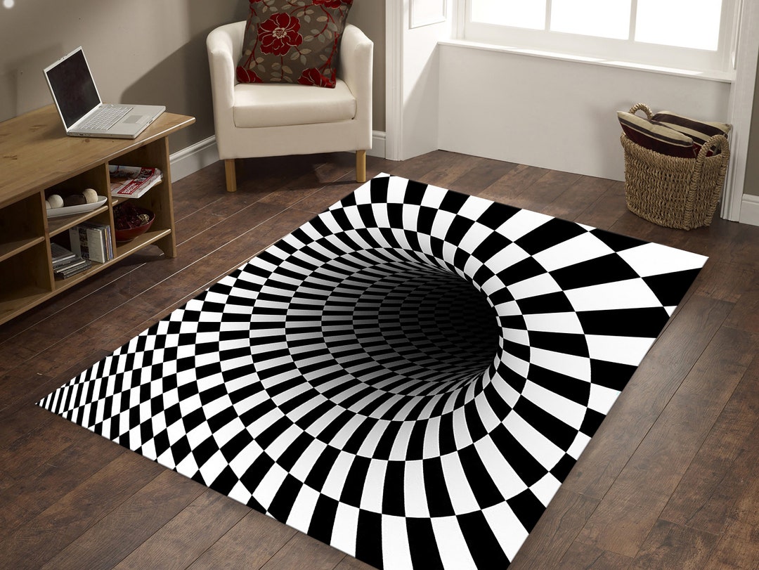 Optical Illusion Rug, 3D Vortex, Illusion Rug, Silky Soft Rug ...